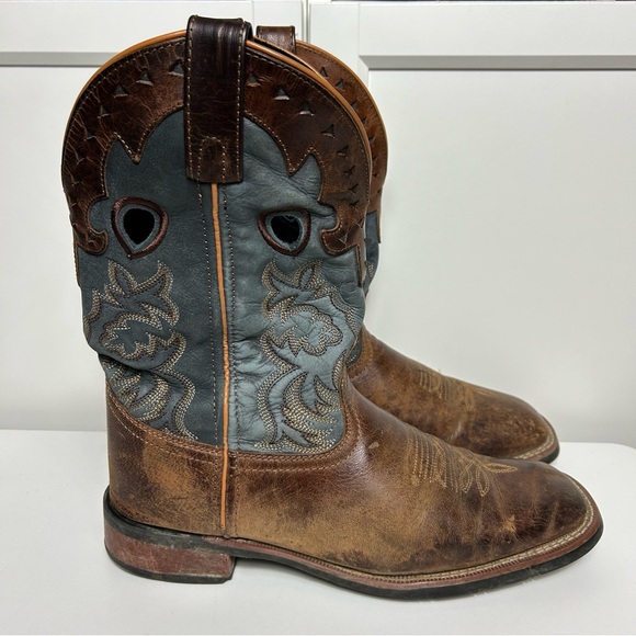 Laredo | Shoes | Laredo Ross Western Blue Brown Cowboy Boots Leather ...
